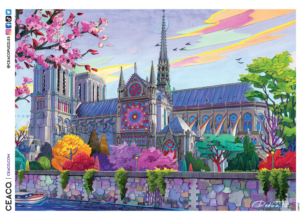 EZ 2 Hold - Colorful Notre Dame - 500 Oversized Piece Puzzle – Ceaco.com