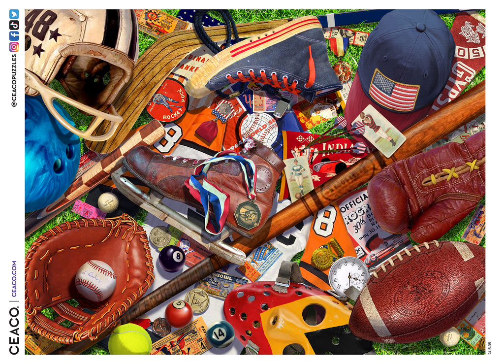 500 piece puzzle- Sporting Tabletop – Ceaco.com