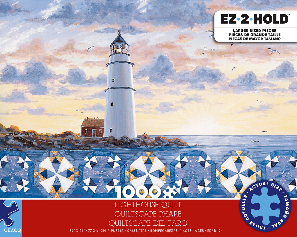 EZ 2 Hold - Lighthouse Quilt - 1000 Oversized Piece Puzzle – Ceaco.com