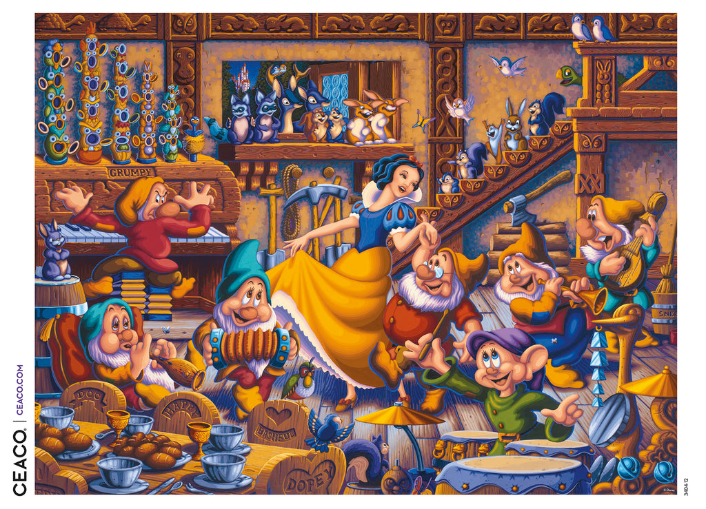 Disney Dowdle - Snow White Dancing with the Dwarfs - 1500 Piece Puzzle ...