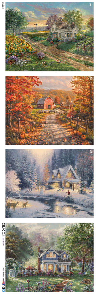 Thomas Kinkade Holiday 4 in 1 Puzzle Set – Ceaco.com