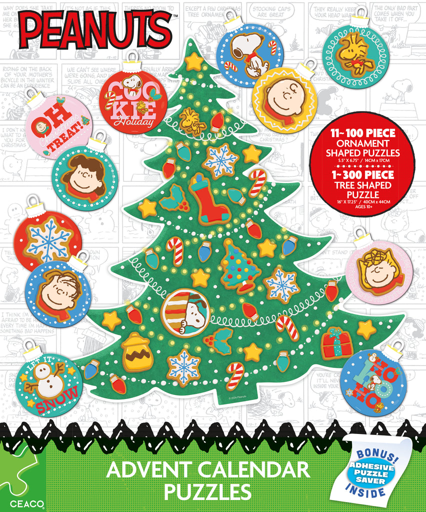 Peanuts 12 Days of Christmas Advent Calendar - 12 puzzle set – Ceaco.com